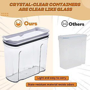 FreshKeeper Cereal Containers Storage Set, Airtight Food Storage Container with Lid 4L/135.2oz, 2PCS BPA-FREE Plastic Pantry Organization Canisters for Rice Cereal Flour Sugar Dry Food in Kitchen