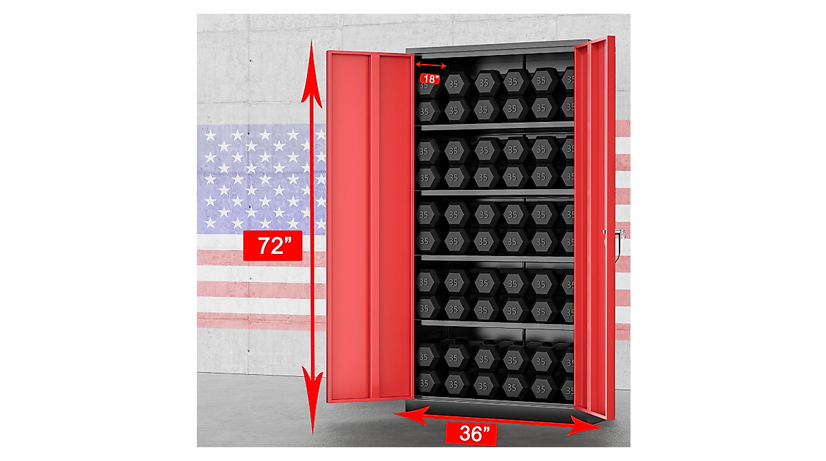 Pataku 72-Inch Metal Storage Cabinet for Garage and Home