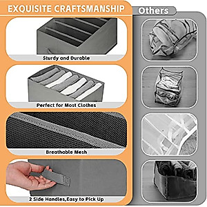 Criusia 3 Pack Large 17 Grids Closet Organizers and Storage with Handles and 6 Pack 58 Cell Sock Underwear Organizer Dividers