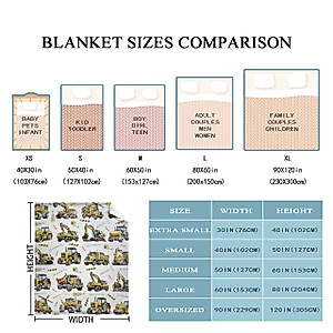 Acomfykets Truck Blanket Gift for Girls Boys, Throw Blanket Gift for Kids Super Cozy Lightweight Flannel Throws Blankets for Bed Sofa Couch 40x50Inch
