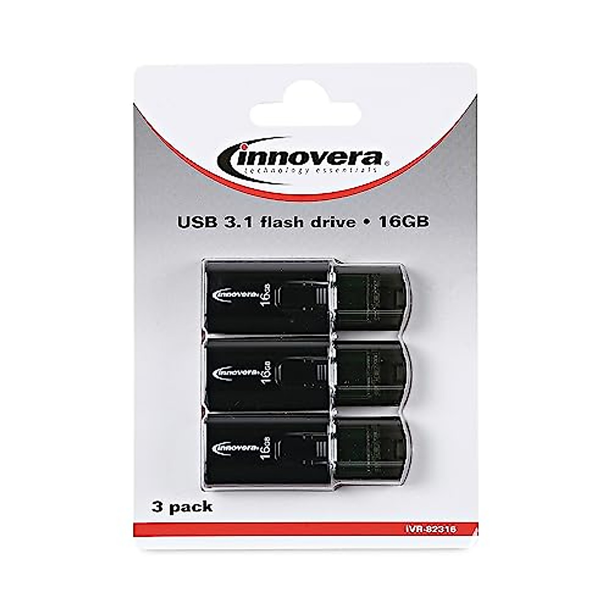 Innovera 82316 16 GB USB 3.0 Flash Drive (3/Pack)