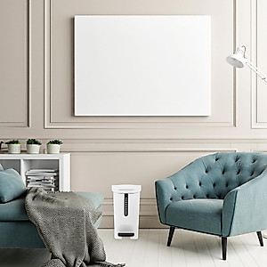 Uonlytech 10L White Polypropylene Foot-Close Lid Trash Can, Can Be Opened by Hand, Pedaled or Kept Open