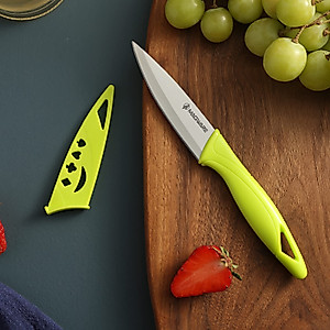 Magiware Paring Knife, 8PCS Paring Knife Set with Cover, Small Kitchen Vegetable Fruit Knives, 3.5 Inch Ultra Sharp PP Handle