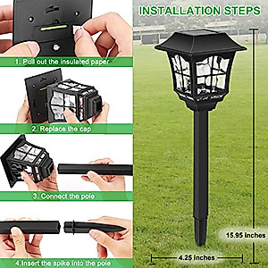 6 Pack Solar Lights Outdoor Garden, Solar Pathway Landscape Lights Supper Bright Waterproof and Corrosion-Resistant, Powered Solar Outdoor Lights for Yard Patio Walkway Driveway Sidewalk Lawn Décor