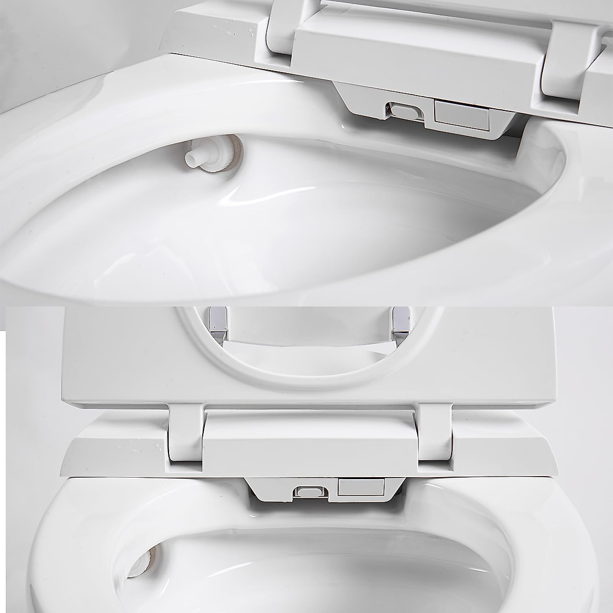 BWE Smart Toilet With Bidet Built In, One-piece Bidet Toilet Seat, Auto Flush, Auto Open & Auto Close,Heated Seat, Warm Water and Dry, Wireless Remote Control
