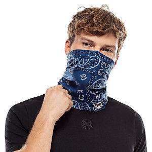 BUFF CoolNet UV XL Neck Gaiter, UPF 50 Sun Protection, Breathable, Cooling Bandana, Versatile, Quick Dry Face Mask, Santana Navy, X-Large