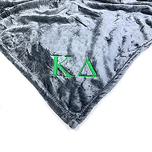 Go Greek Chic Kappa Delta Sorority Letters Embroidered Plush Throw Blanket