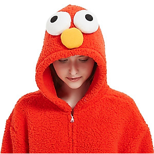 JNVarbeitet Adult Animal Onesie Elmo Costume Cosplay Unisex One Piece Pajamas for Women Men XL