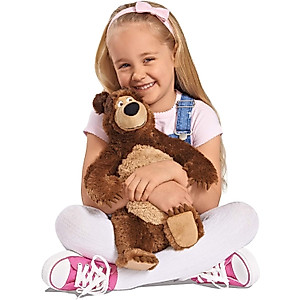 Masha and the Bear Masha Plush Bear, Toys for Kids, Ages 3+, brown