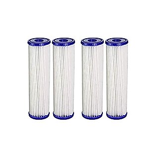 CFS – 4 Pack Pleated Polyester Water Filter Cartridges Compatible with W34-PR, WC34-PR, WVC34, Pentek R30 Models – Remove Bad Taste & Odor – Replacement Filter Cartridge – 5 Micron – 9-3/4" x 2-5/8"
