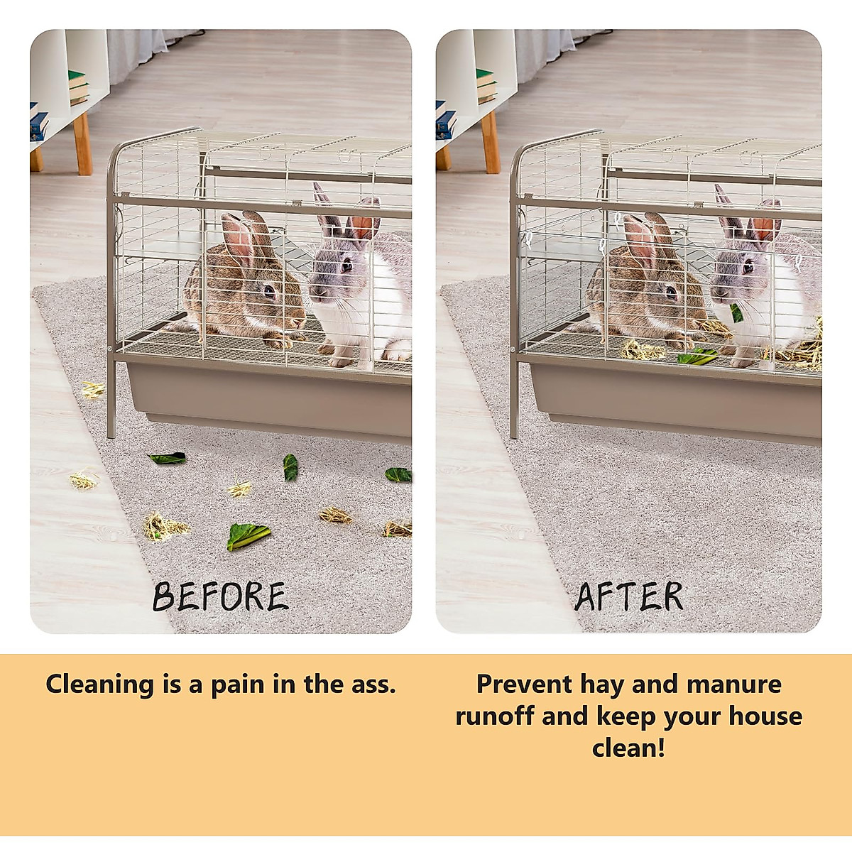 UNIFAMILY 10 Pcs Pet Cage Edge Liner Clear Urine Guard Side Lining, 14" x 4.5" Anti-Urine Splash Sheet for Ferret Rabbits Chinchilla Hamster Hedgehog Rat Critter Nation Cage Liner, Guinea Pig Liners