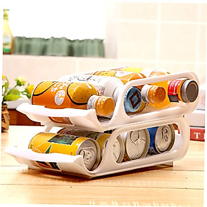 OSALADI 2pcs Beer Rack Cupboard Organizer Plastic to Go Containers Clear Plastic Containers Beverage Stackable Rack Soda Can Organizer Bottle Rack for Fridge Refrigerator Storage Rack Jar