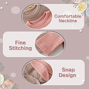 XIFAMNIY Baby Easter Bunny Outfit Romper Bodysuit with 3D Rabbit Ear Hat for Baby Newborn Infant