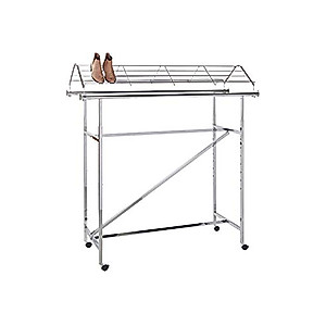 SSWBasics Chrome Shoe Topper for Double-Rail Clothing Rack - 57 2/5”W x 21" D x 11 ½"H