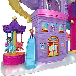 Polly Pocket Dolls & Playset, Rainbow Funland Theme Park with 2 Unicorns, Polly & Shani Micro Dolls, 25 Surprise Accessories
