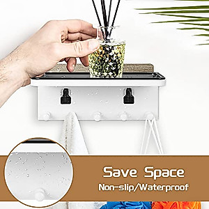 Arrozon Key Holder for Wall Decorative Modern Small Key Hooks with Shelf Farmhouse Key Rack Organizer Wall Decor for Home Entryway Hallway Office