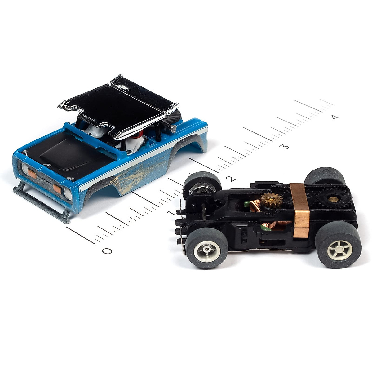 Auto World Xtraction 1971 Ford Baja Bronco (Blue) HO Scale Slot Car