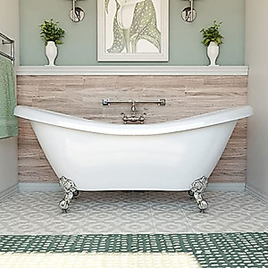 DreamLine Chesapeake 69 in. L x 31 in. H Acrylic Freestanding Bathtub with Chrome Finish