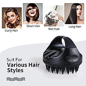 KKD Hair Scalp Massager Shampoo Brush, Scalp Care Hair Brush with Soft Silicone Scalp Massager, Exfoliate and Remove Dandruff, Promote Hair Growth ( Black)