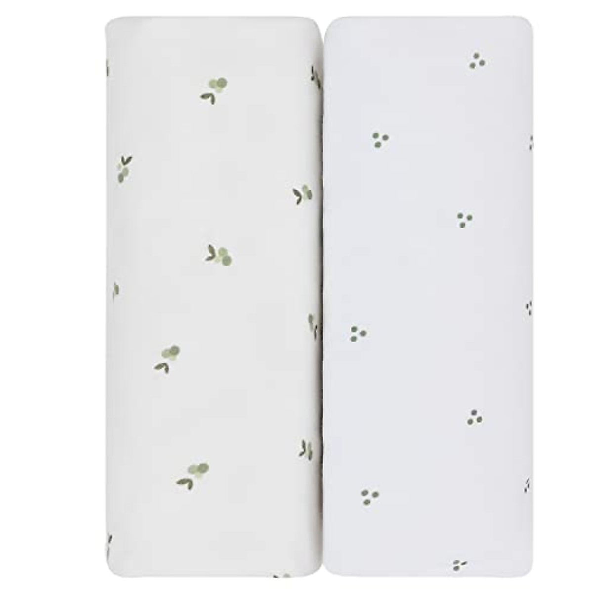 Ely's & Co. Patent Pending Waterproof Pack N Play | Mini Portable Crib Sheet Set - 2 Pack Berry and Cluster Dot (Sage)