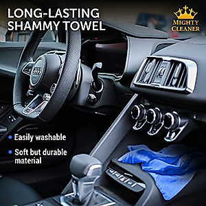 Premium Chamois Cloth for Car - 2pk +1 Free Shammy Towel for Car - 26”x17” - Super Absorbent Reusable Car Shammy Towel - Scratch-Free