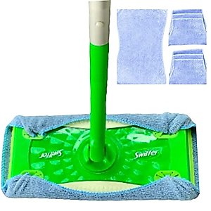Synonymous compatible reusable Swiffer pads for use with Swiffer Sweeper and Swiffer Bissell Steamboost - replacement for wet Swiffer pads and Swiffer dry pads (6 pack compatible Swiffer mop pads)