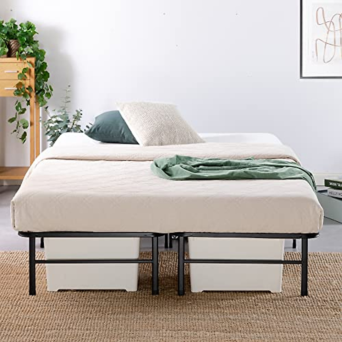 ZINUS SmartBase Essential Mattress Foundation with Bamboo Slats, Metal Platform Bed Frame, Sustainable Bamboo Slat Support, No Box Spring Needed, Easy Assembly, Full