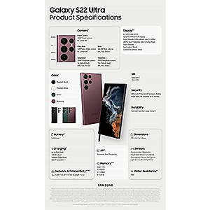 SAMSUNG Galaxy S22 Ultra 5G 128GB Black-Verizon (Renewed)