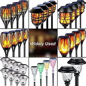 ZOOHAR Stainless Steel Light Poles Solar Lights Poles with Spikes Replacement ABS Lights Stakes for Christmas Garden Lights (8 Pieces)-8 Light Poles + 2 Lights Stake