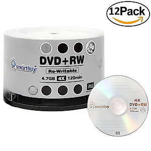 600 Pack Smartbuy Blank DVD+RW 4X 4.7GB 120Min Branded Logo Rewritable DVD Media Disc