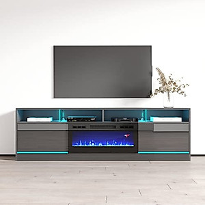 Disparo BL-05 Electric Fireplace 79" TV Stand Gray
