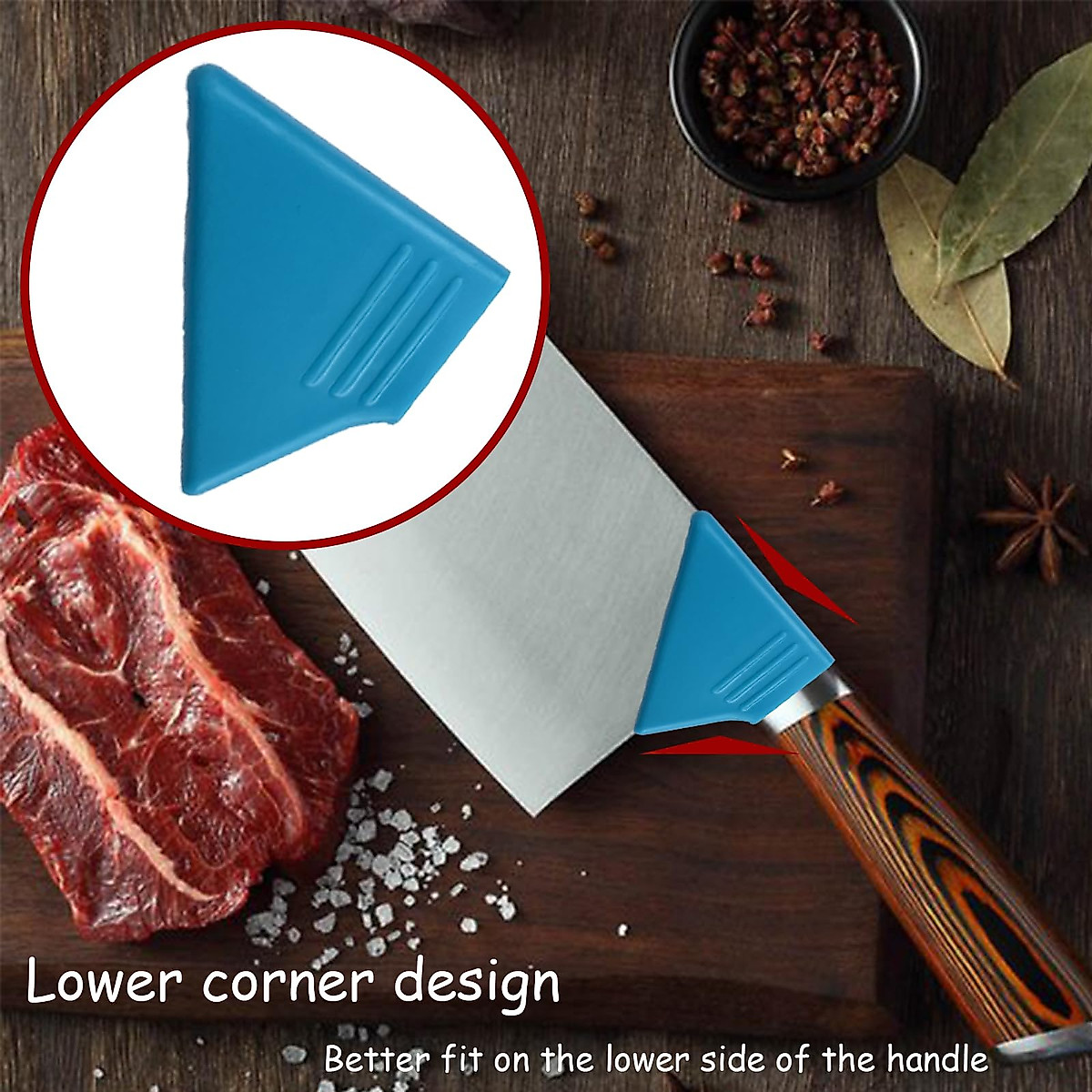 Plaeirufy 10pcs Household Knife Back Protector Universal Hand Guard Knife Back Kitchen Hand Guard Universal Meat Cutting Tool Blade Finger Hand Guards Silicone Knife Guards