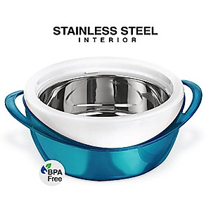Pinnacle Insulated Casserole Dish with Lid 3 pc. set 2.6/1.25/.6 qt. Elegant Hot Pot Food Warmer/Cooler - Large Thermal Soup/Salad Serving Bowl- Stainless Steel –Best Gift Set for Moms –Holidays Teal