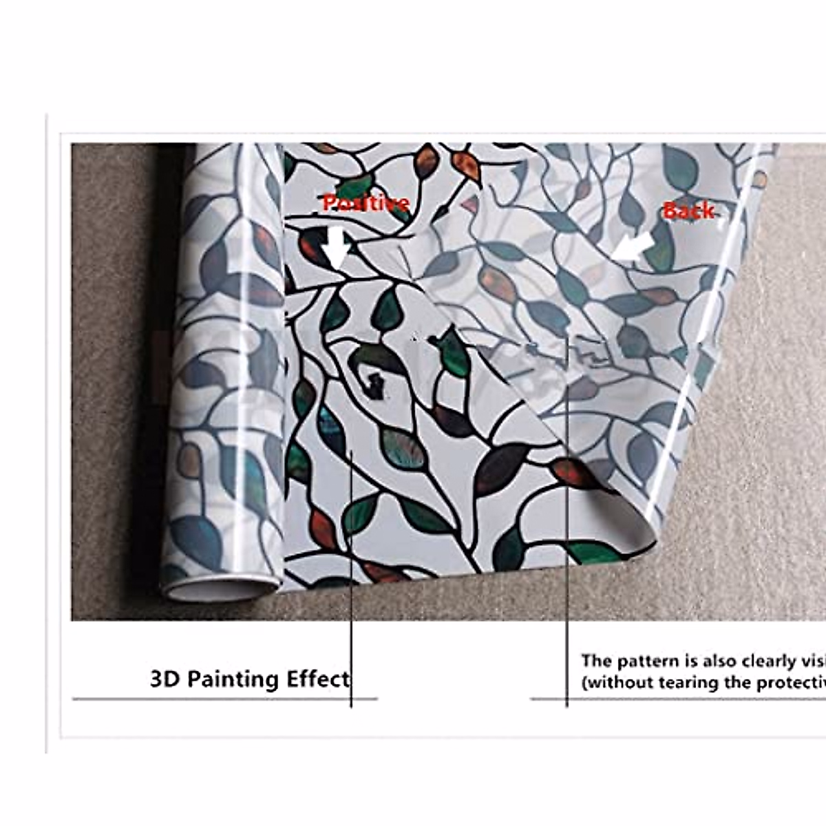 YUTR Static Decorative Privacy Window Films for Glass Non-Adhesive Anti Window Sticker for Home Kitchen Bedroom Living Room