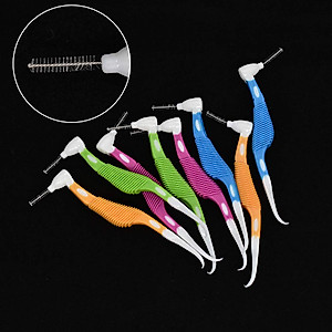 Angzhili 10 pcs Orthodontic Interdental Brush Mini Brush with Toothpick,Tooth Cleaning Tool