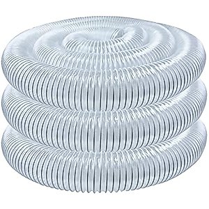 POWERTEC 70267 6" x 20' PVC Dust Collection Hose for Dust Collector for Woodworking and Shop Vacuum, 6 Inch Dust Collector Hose for Dust Collection Fittings