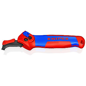 KNIPEX 16 50 145 SB Stripping Knife with Sliding Shoe and Ratchet Function with Multi-Component Sleeves 146 mm