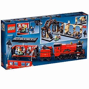 LEGO Harry Potter Hogwarts Express 75955 Toy Train Building Set includes Model Train and Harry Potter Minifigures Hermione Granger and Ron Weasley (801 Pieces)