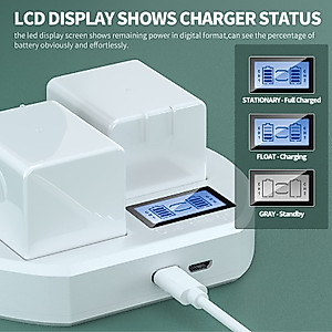 Taken Batteries for Arlo Pro and Arlo Pro 2 Surveillance Camera, 4-Pack 7.2V 2440mAh Relacement Batteries with LCD Battery Charger Station（NOT Compatible with Arlo Ultra 2, Arlo Pro 3）