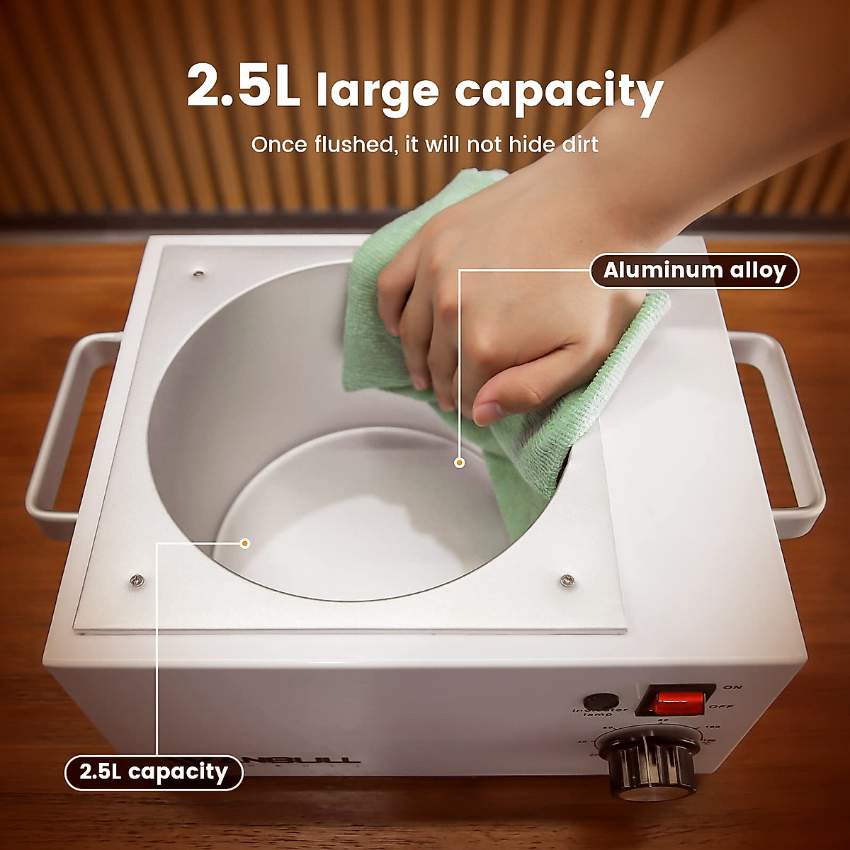 Anbull BUT2.5L 5.5lb Professional Single Wax Warmer, Electric Lagre Wax Heater Pot for Hair Removal with 20-120℃ Temperature Control, Paraffin Hot Facial Skin SPA Equipment