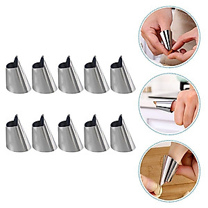 Finger Guards for Cutting 10 Pcs Stainless Steel Finger Guard Thumb Guard Finger Protector Knife Guard Kitchen Tool for Cutting Slicing and Chopping Kitchen Finger Protector