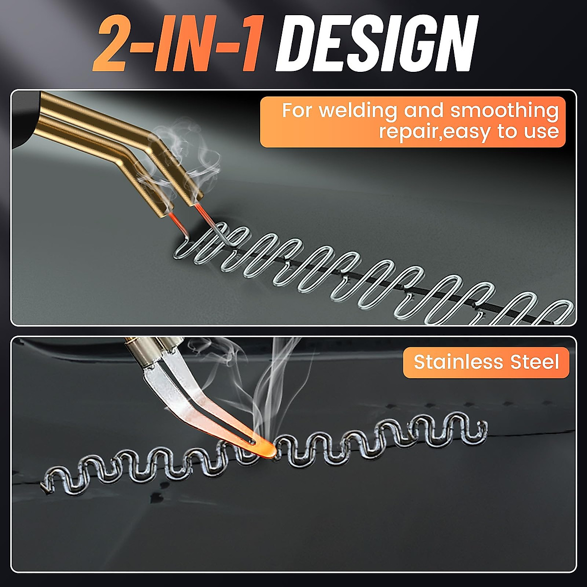 Plastic Welding Kit, Seesii 50W Mini Plastic Welder Handheld Plastic Welding Tools Kit Repair Automotive with 4 Types of Staples for Plastic Welding Machine Gun Car Bumper Crack Repairing