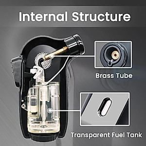 Urgrette 2 Pack Torch Lighter Butane Gas Refillable Lighter Windproof Single Jet Torch Lighters Adjustable Flame Torch Pocket Lighter for Men Women Camping Grill BBQ Outdoor (without Fuel)