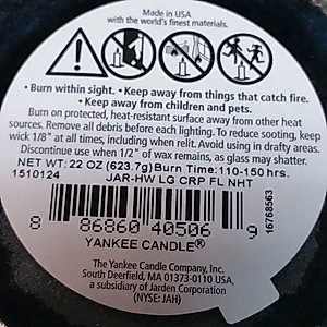 Yankee Candle Crisp Fall Night Scented, Classic 22oz Large Jar Single Wick Aromatherapy Candle, Over 110 Hours of Burn Time, Apothecary Jar Fall Candle, Autumn Candle Scented for Home