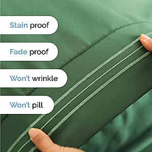 Full 6 Piece Sheet Set - Breathable & Cooling Bed Sheets - Hotel Luxury Bed Sheets for Women, Men, Kids & Teens - Comfy Bedding w/ Deep Pockets & Easy Fit - Soft & Wrinkle Free - Full Emerald Sheets