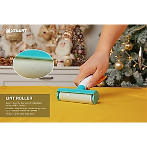 Xinart 45mm Rotary Cutter for Fabric, Brayer Rollers & Mat Remover Tools Set for Fabric Crafting, Reusable Sticky Lint Rollers Tool for Clothes/T-Shirts Heat Transfer Projects