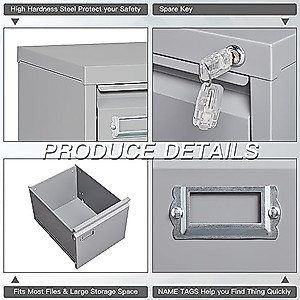 Yizosh 4 Drawer File Cabinet with Lock, Filing Cabinets for Home Office, Metal Locking Office File Storage Cabinets with Drawers, Vertical Small Filing Cabinet Organizer for Legal/A4
