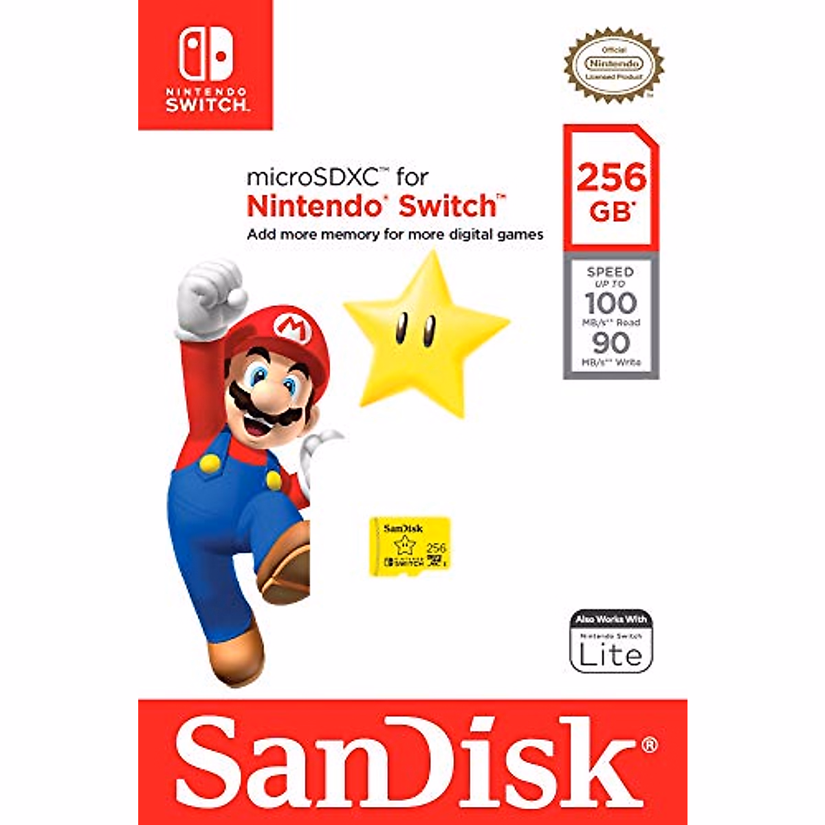 SanDisk 256GB microSDXC Card Licensed for Nintendo Switch - SDSQXAO-256G-GNCZN