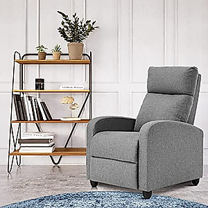Fabric Massage Recliner Chair Living Room Chair Adjustable Home Theater Seating Winback Single Recliner Sofa Chair Lazy Boy Recliner Padded Seat Push Back Recliners Full Body Armchair for Living Room