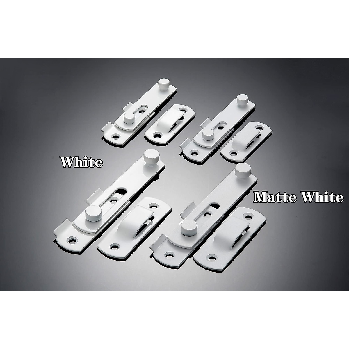 INIRET 4 Packs Barn Door Latches，2.75” x 2.02” White Stainless Steel barn gate flip Door Latch Bi-fold Door Lock,Sliding Door Antique Lock Gate Latches Wine Cabinet Closet Door Latches，White Finish